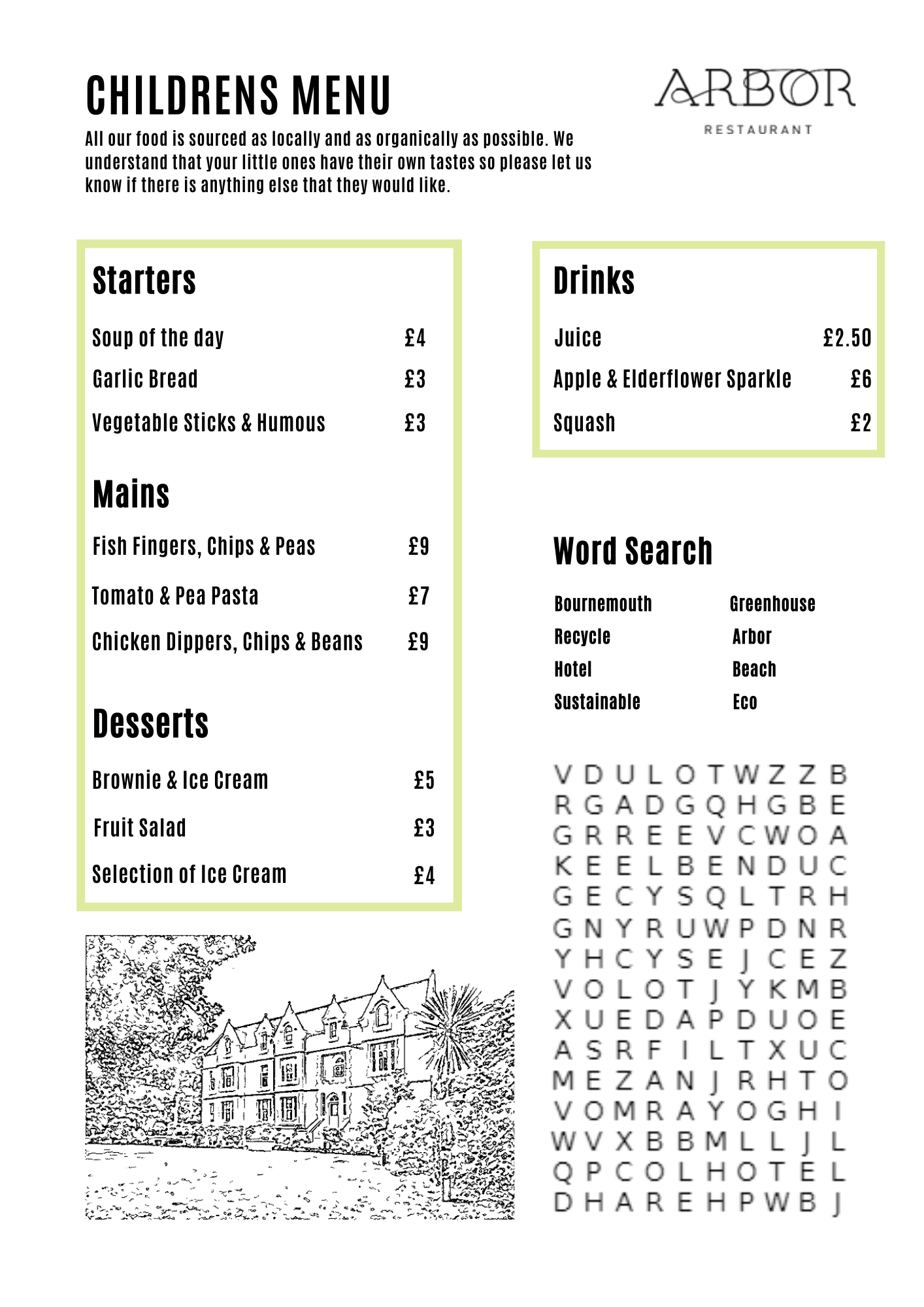 Lunch in Bournemouth | Menus Arbor Restaurant